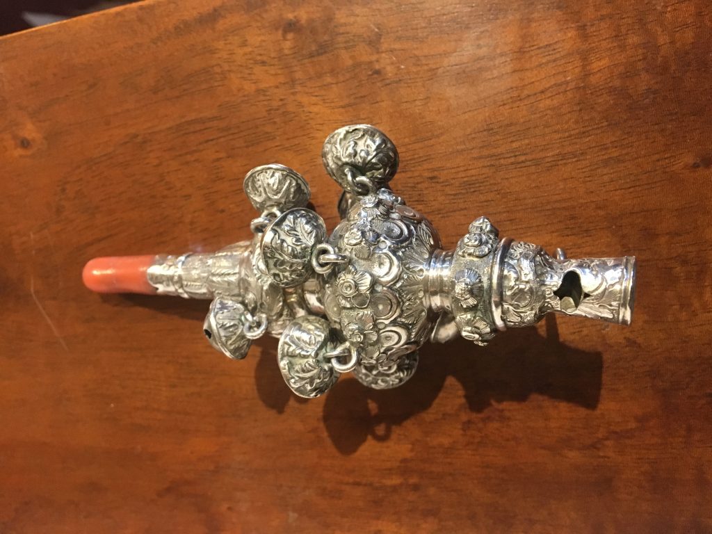 A Victorian silver rattle, Birmingham 1867. - Iain Marr Antiques